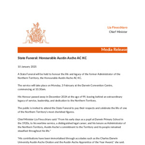 Territory Stories - State Funeral: Honourable Austin Asche AC KC
