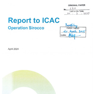 Territory Stories - Report to ICAC, Operation Sirocco, section 31(1) of ...