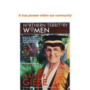 Territory Stories - Nancy Giese, 'a true pioneer within our community'