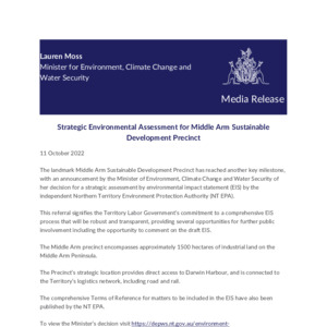 Territory Stories - Strategic Environmental Assessment for Middle Arm ...