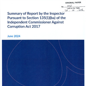 Territory Stories - Summary of Report by the Inspector Pursuant to ...