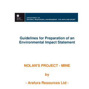 Territory Stories - Nolans project : environmental impact statement